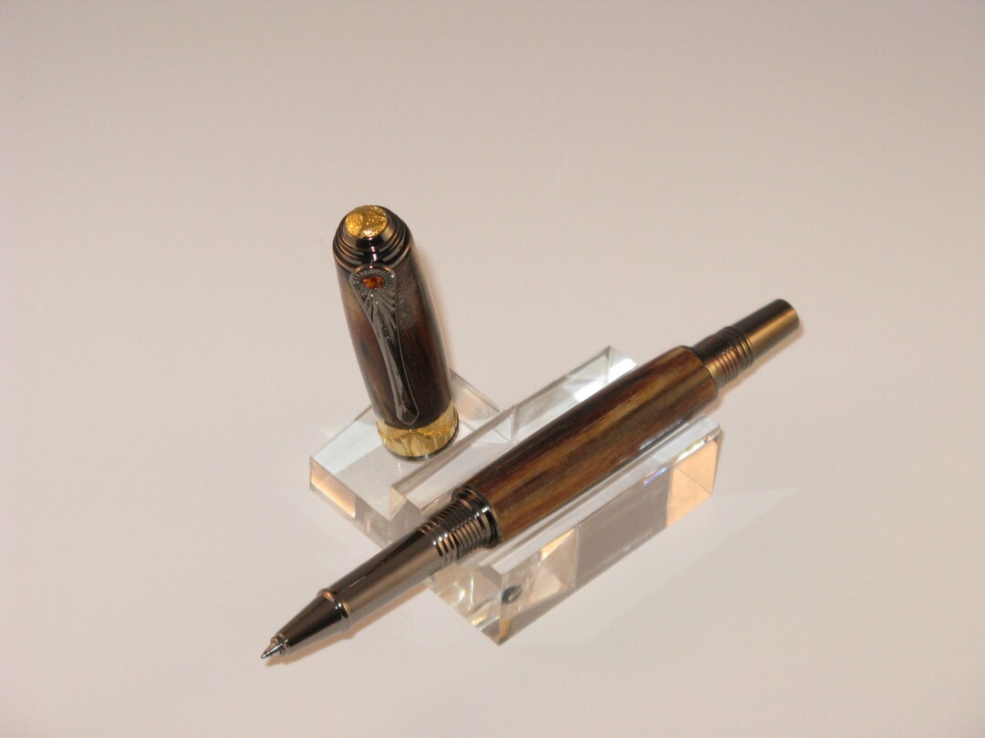 Roller Ball Art Deco With Black Titanium and 22kt Gold-plate ...