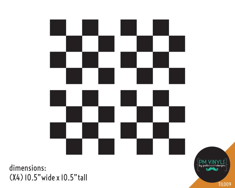 Checkers Seamless Tiles Set of 4 Vinyl Wall Decals TIL009 - Etsy
