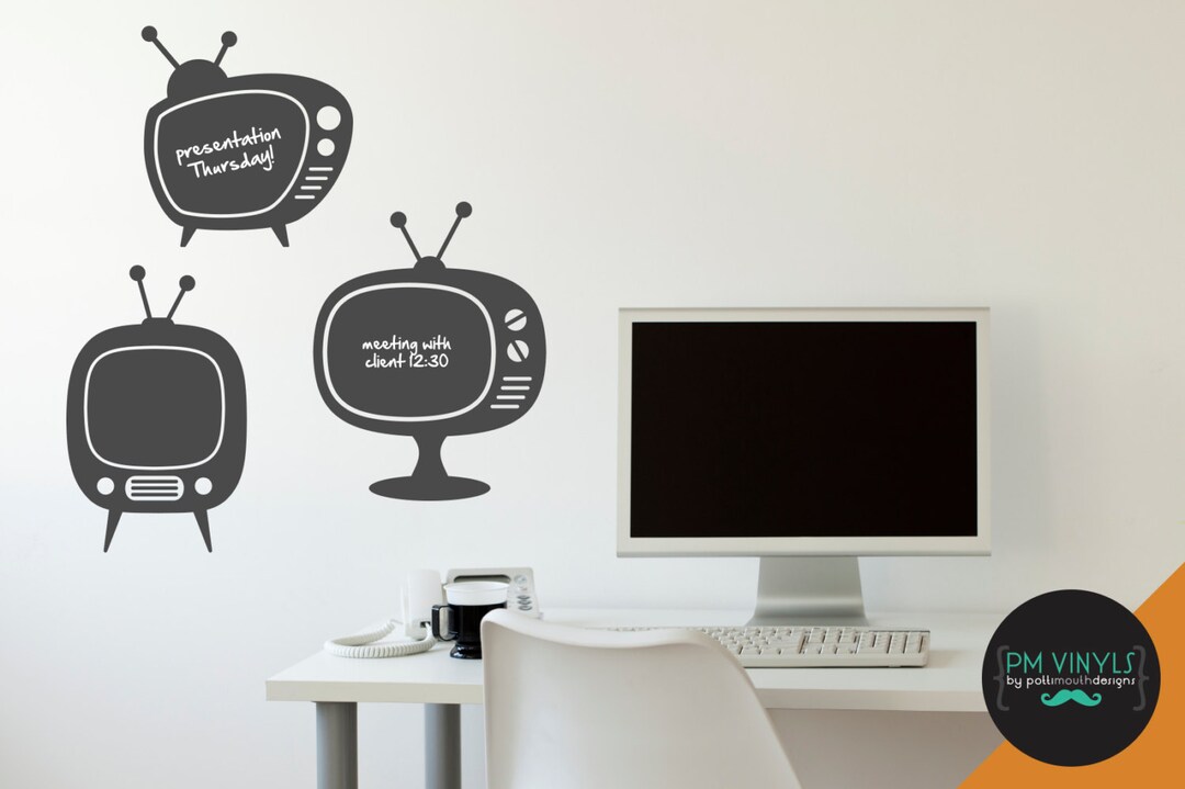 Retro TV Chalkboard Vinyl Decal 3 Pack - Etsy