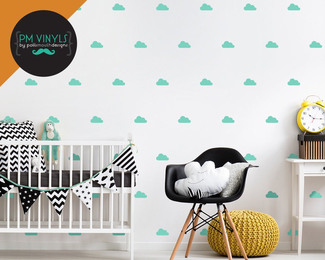 Mini Clouds Vinyl Wall Decals Set of 100 SHA033 - Etsy