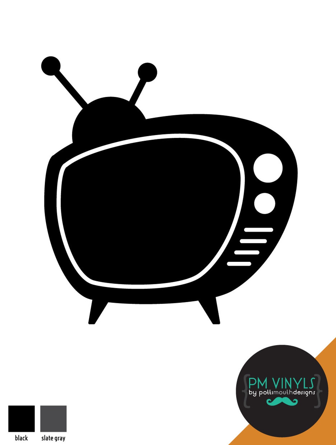 Retro TV Chalkboard Vinyl Decal - Etsy