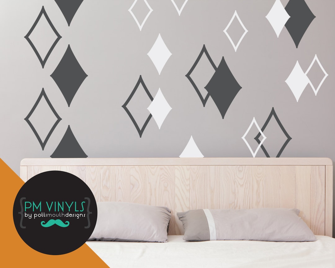 Diamond Vinyl Wall Decals, Set of 20 SHA023 - Etsy