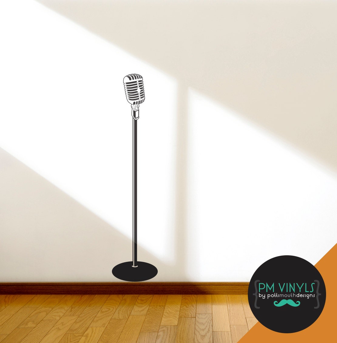 Retro Microphone Vinyl Wall Decal FUR002 | Etsy