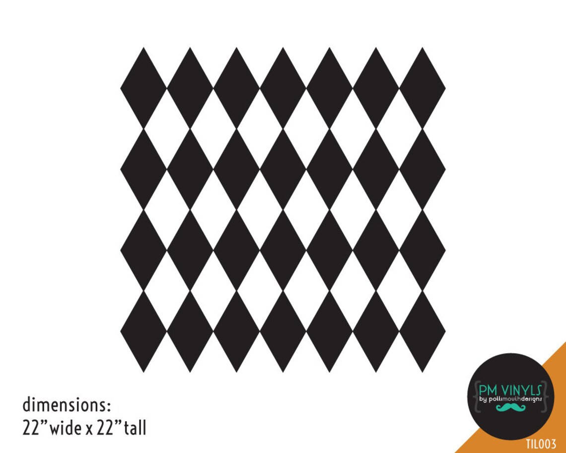 Large Seamless Diamond Pattern Tile Vinyl Wall Decal TIL003 - Etsy