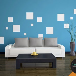 Square Vinyl Wall Decals, Set of 15 Squares SHA002 - Etsy