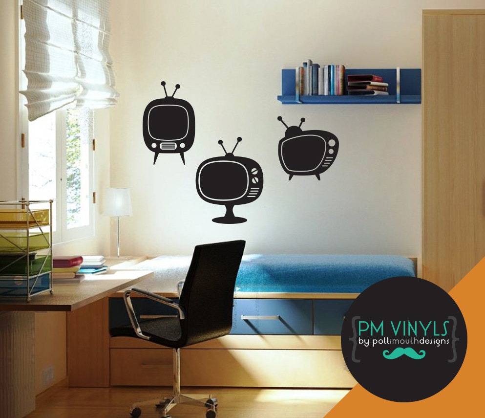 Retro TV Chalkboard Vinyl Decal 3 Pack | Etsy
