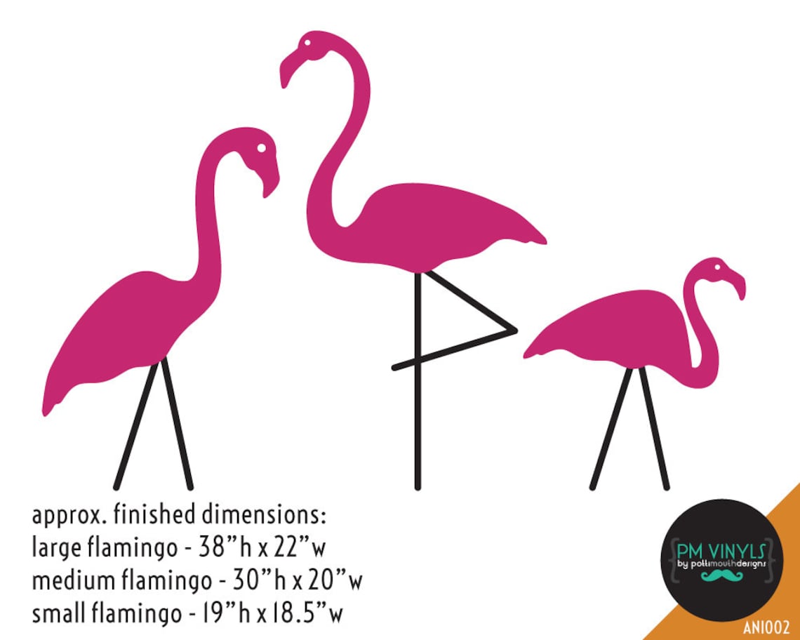 Plastic Pink Flamingo Vinyl Wall Decals ANI002 - Etsy