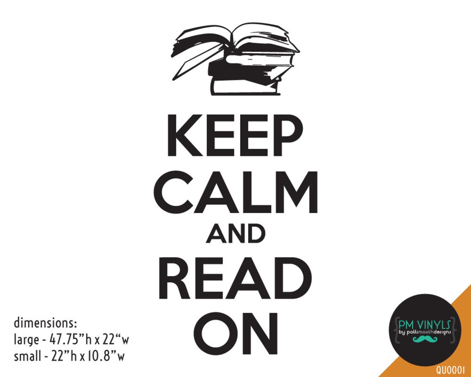 Keep Calm and Read on Vinyl Wall Decal Quote QUO001 - Etsy