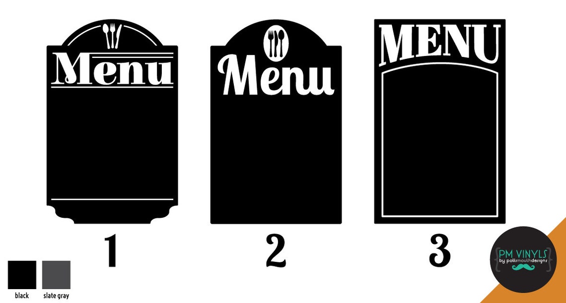 Menu Chalkboard Vinyl Decal - Etsy