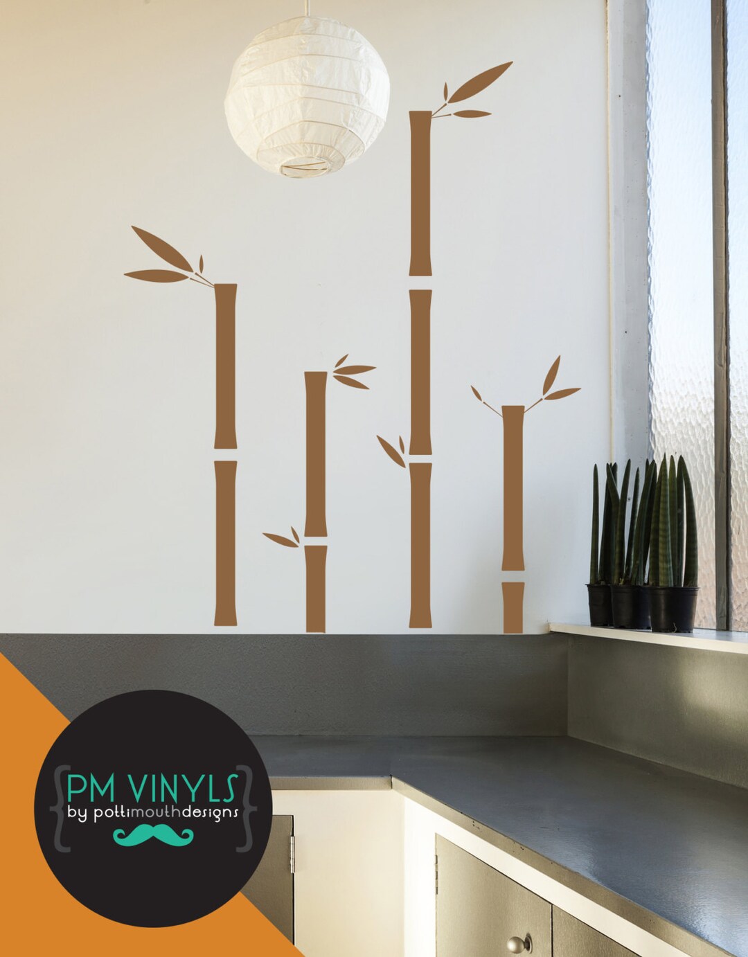 Bamboo Vinyl Wall Decal TRE004 - Etsy