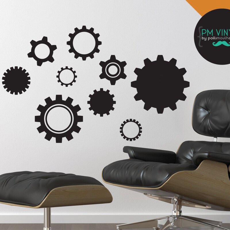 Gear Wall Decal - Etsy