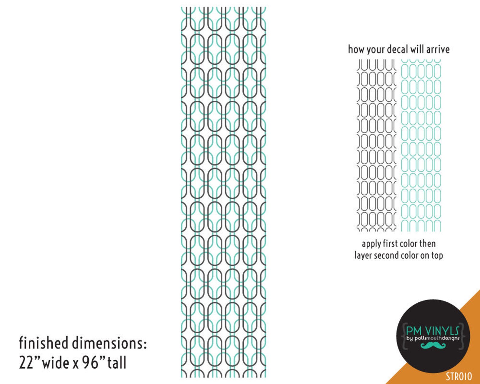 Retro Mid Century Modern Overlapping Oval Stripe Vinyl Wall - Etsy