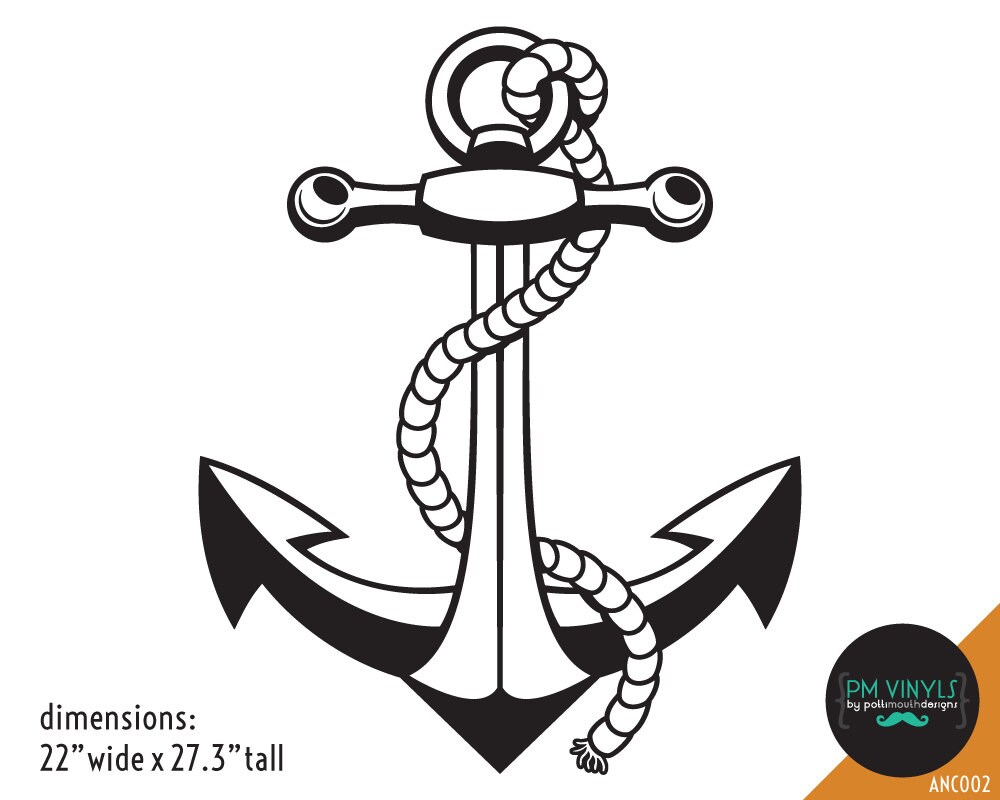 Nautical Anchor Vinyl Wall Decal ANC002 | Etsy