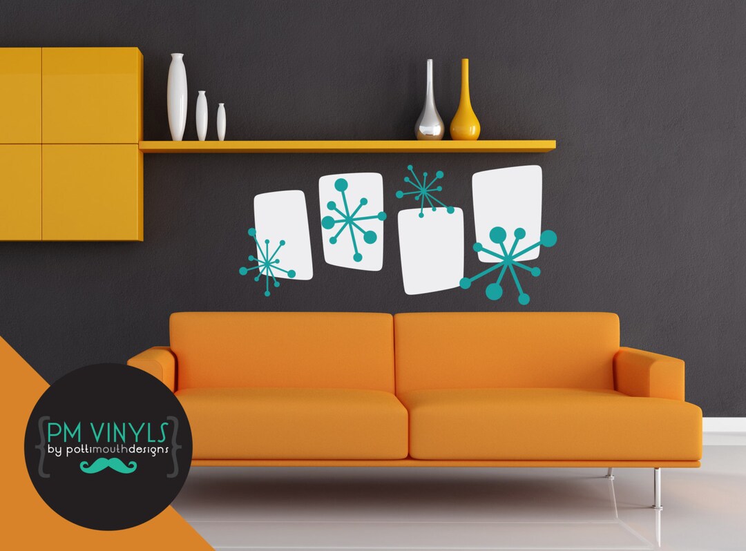 Retro Shapes Vinyl Wall Decal SHA005 - Etsy
