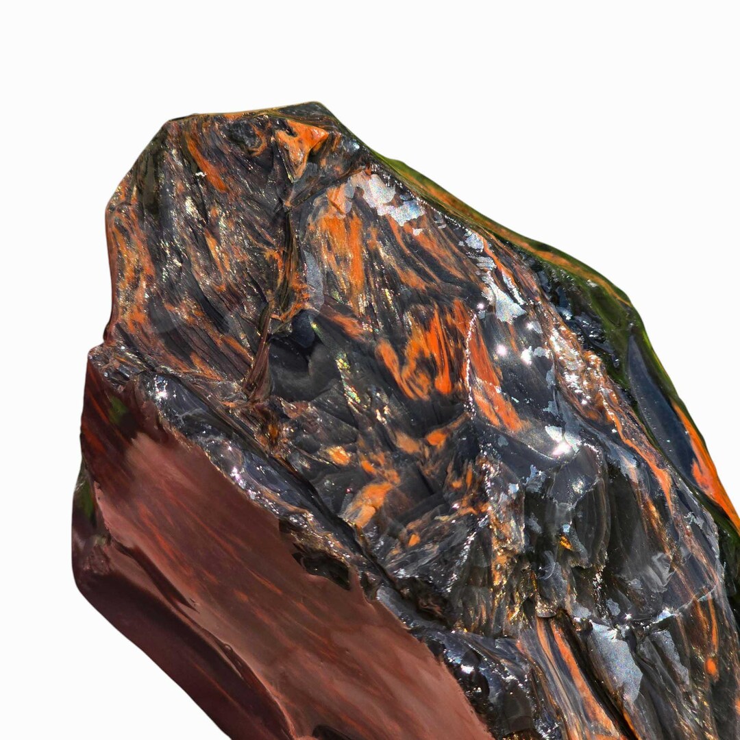 RARE Fire Glass Buttes Obsidian Rough Chunk Lapidary Stone Magnetite - Etsy