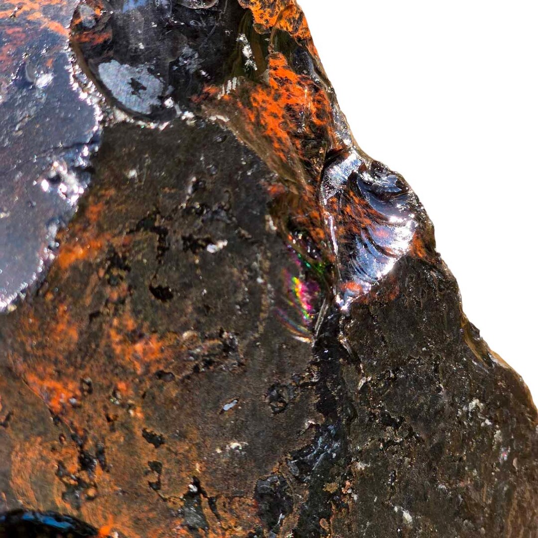 RARE Fire Glass Buttes Obsidian With Red and ORANGE Ribbon Rough Chunk ...