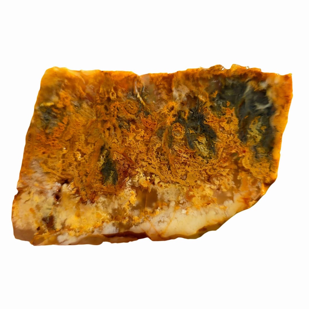 Regency Rose Plume Agate Slab - Butterscotch Black Plume - Druzy ...