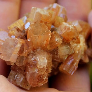 ONE Orange/red Aragonite Tchazar Crystal Cluster Formation GORGEOUS Raw ...