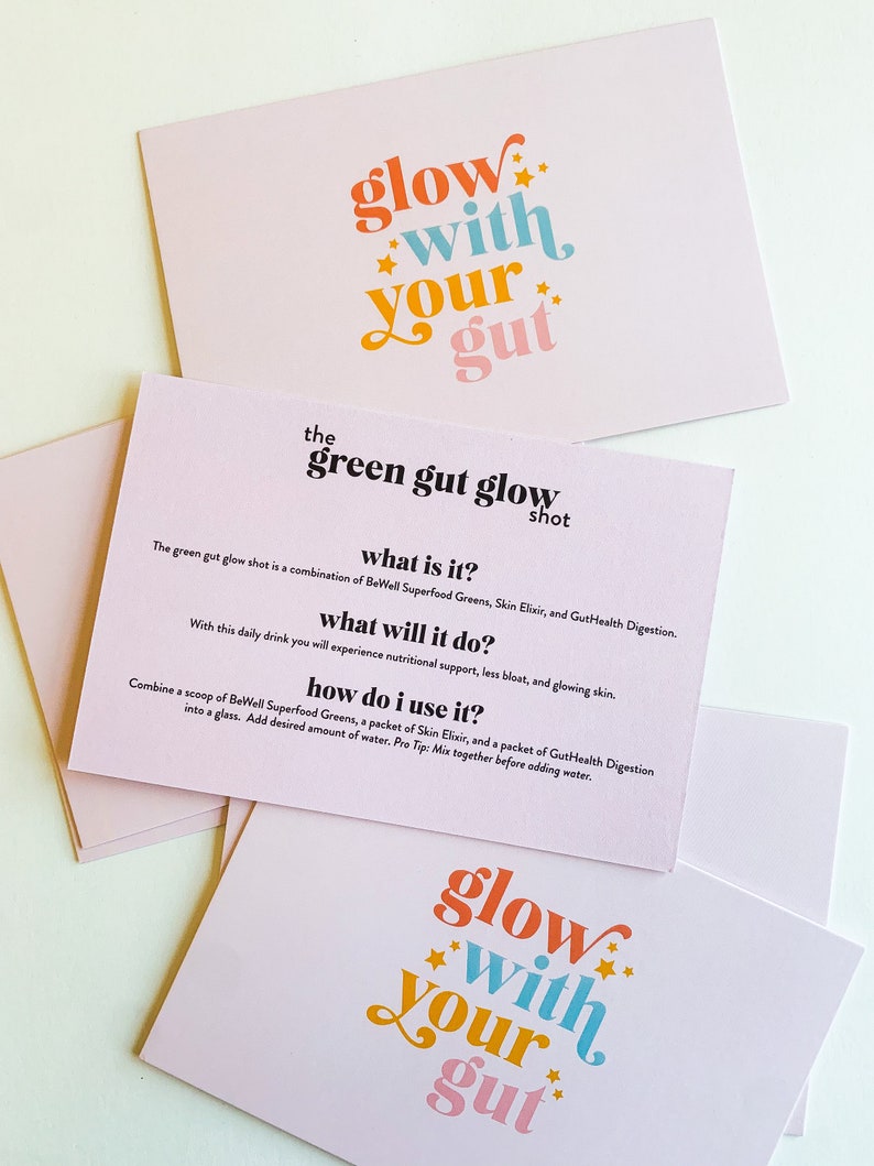 Green Gut Glow Sample Card Print at Home Instant Download - Etsy