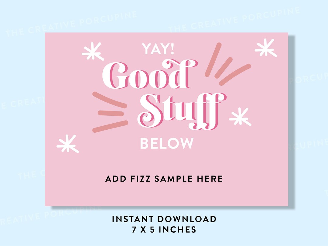 Sample Fizz Card Printable Download Print Energy Fizz Stick - Etsy