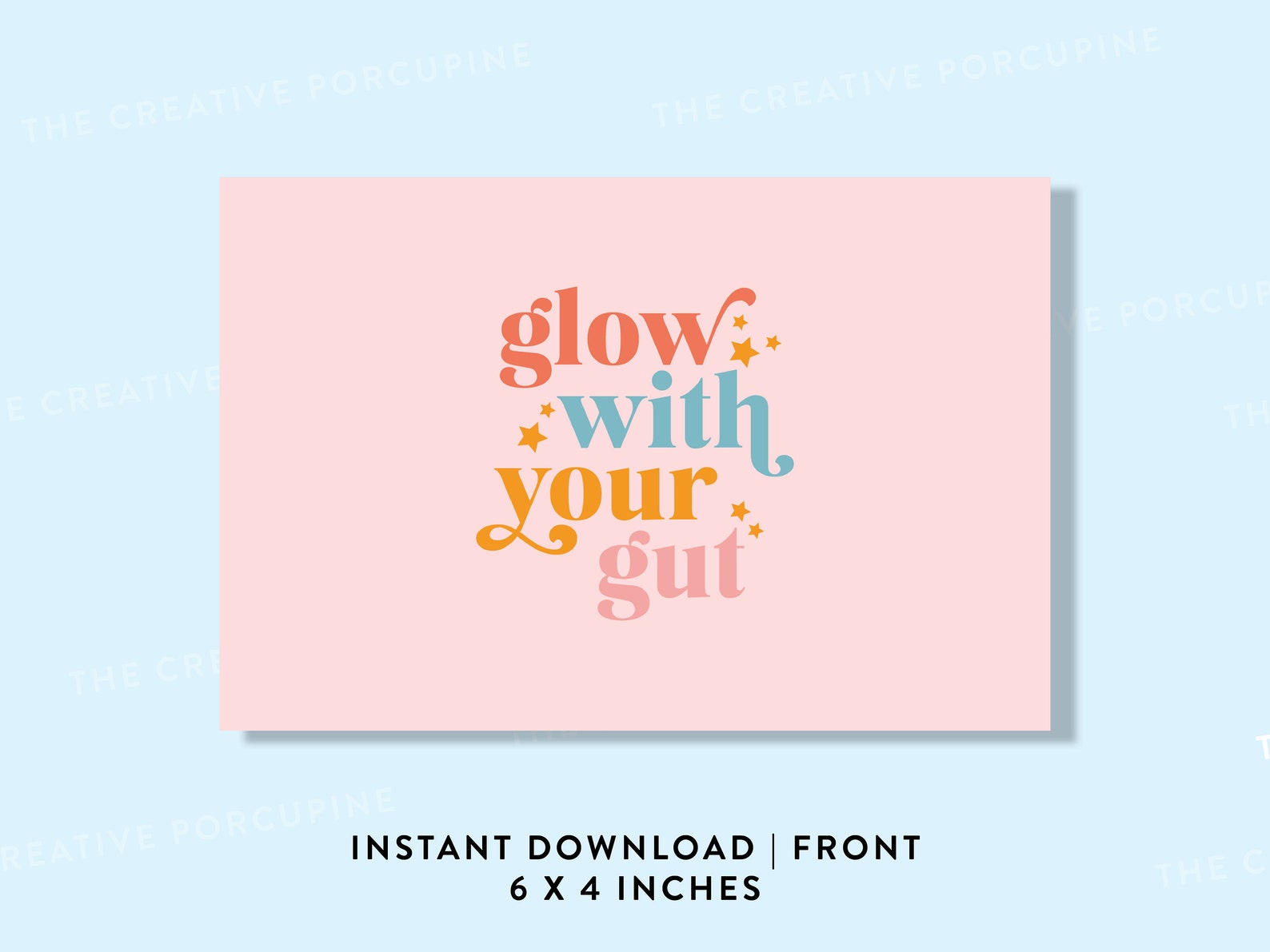 Green Gut Glow Sample Card Print at Home Instant Download - Etsy