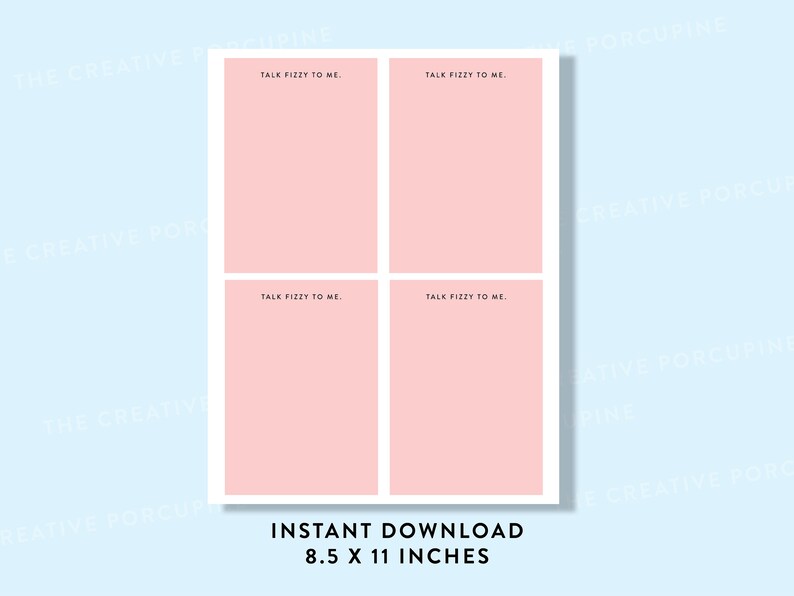 Fizz Sample Cards Instant Download Print at Home - Etsy