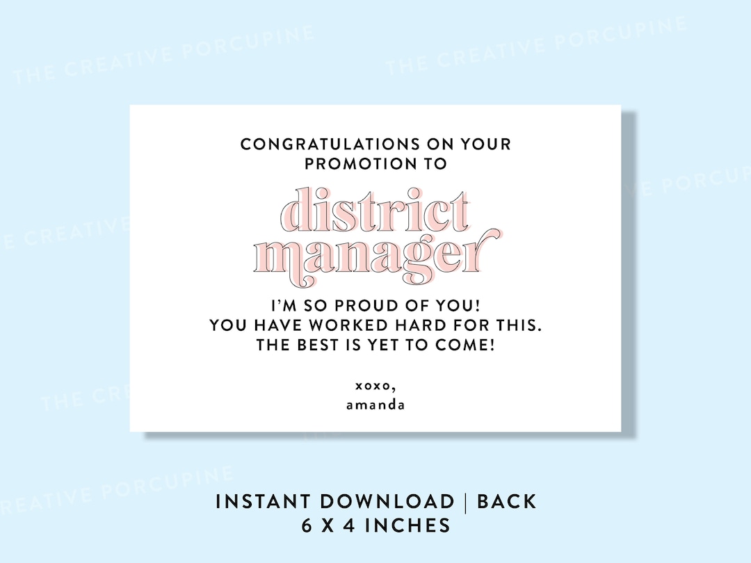 DM Promotion Card Digital Download Instant Download District Manager ...