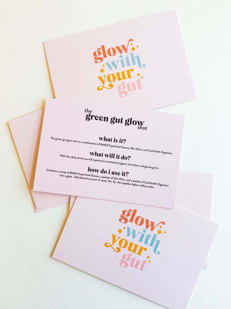 Green Gut Glow Sample Card Print at Home Instant Download - Etsy
