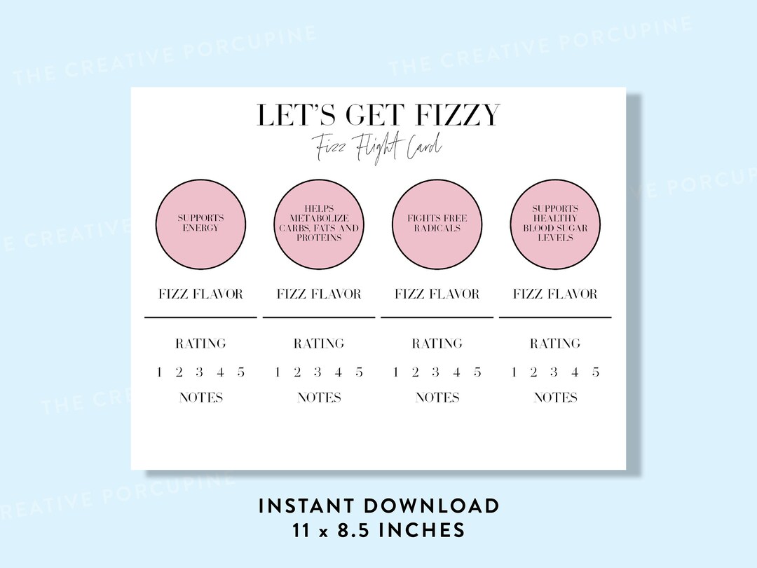 Fizz Flight Card Instant Download Print at Home - Etsy