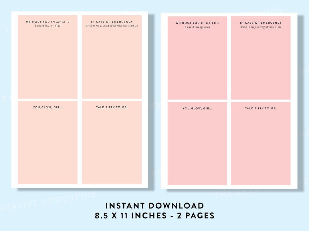 Sample Cards Assortment Instant Download Print at Home - Etsy