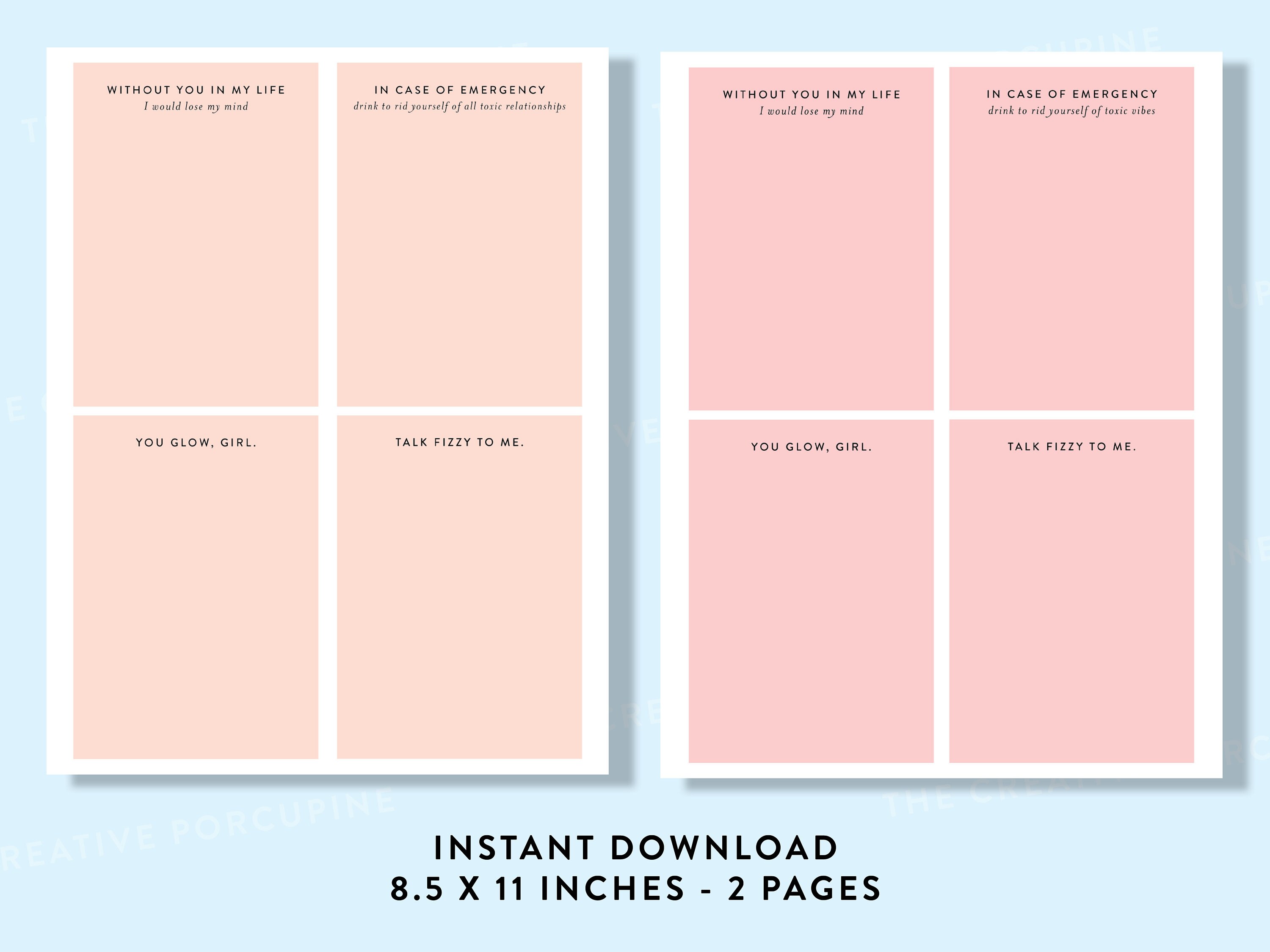 Sample Cards Assortment Instant Download Print at Home - Etsy