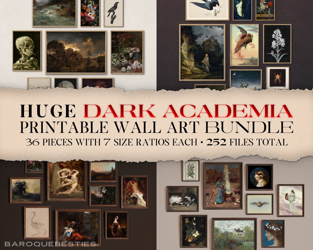 Dark Academia Printable Wall Art ~ Bundle of 36 | Instant Gallery Wall ...