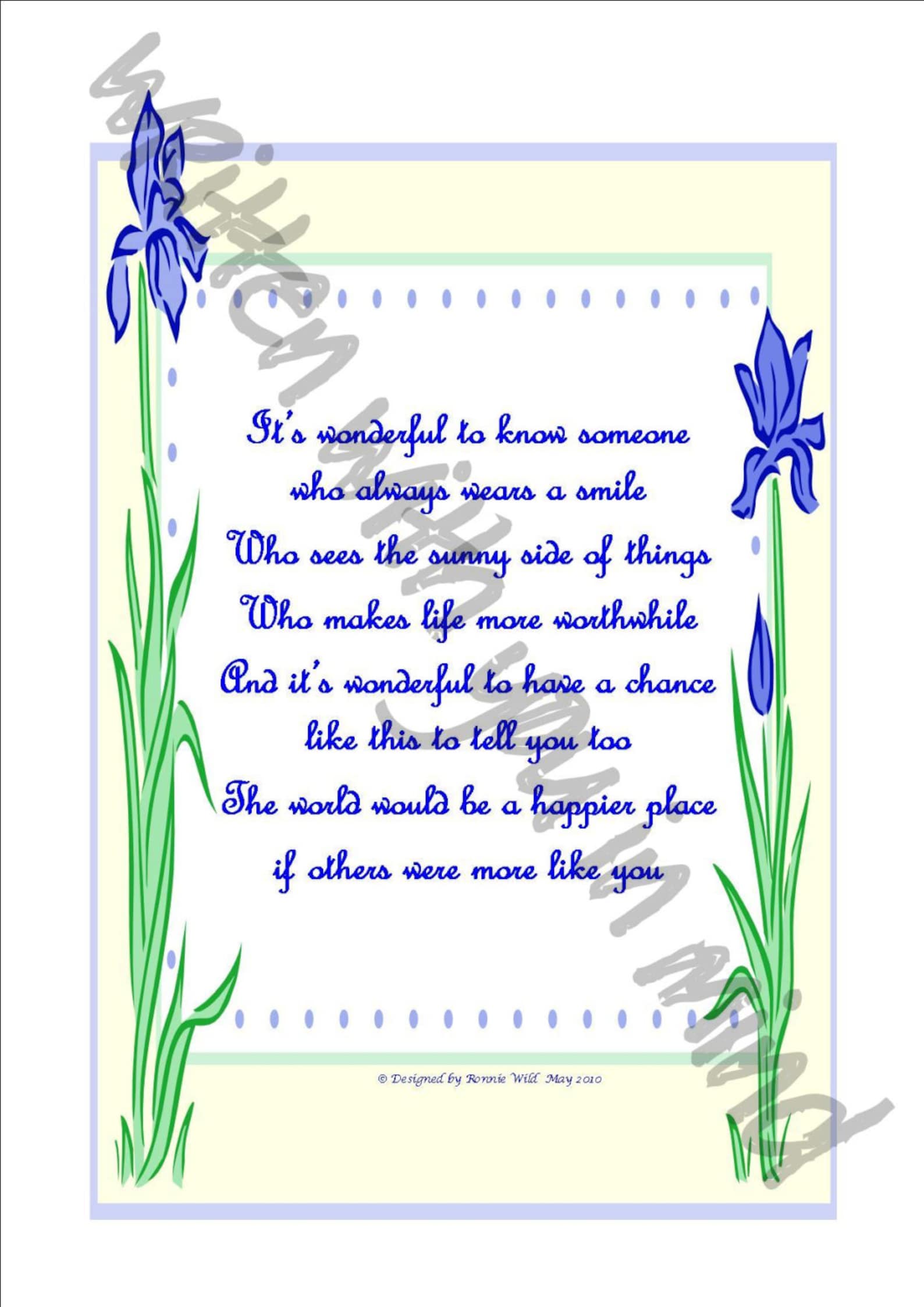 Its Wonderful to Know Someone a Verse a Poem - Etsy