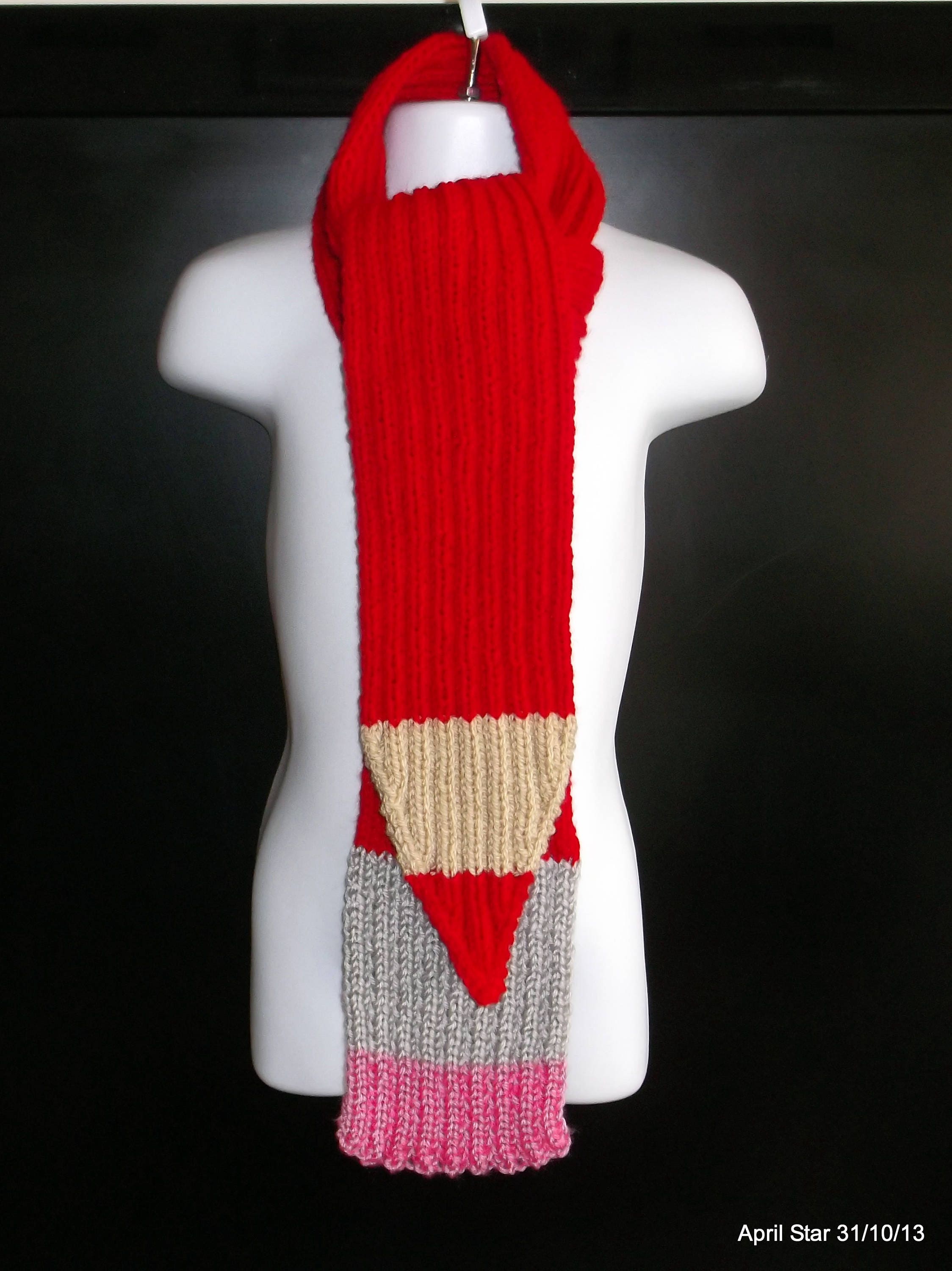 Knit Pencil Scarf PDF KNITTING PATTERN, Knitted Pencil Scarf, Hand Knit ...
