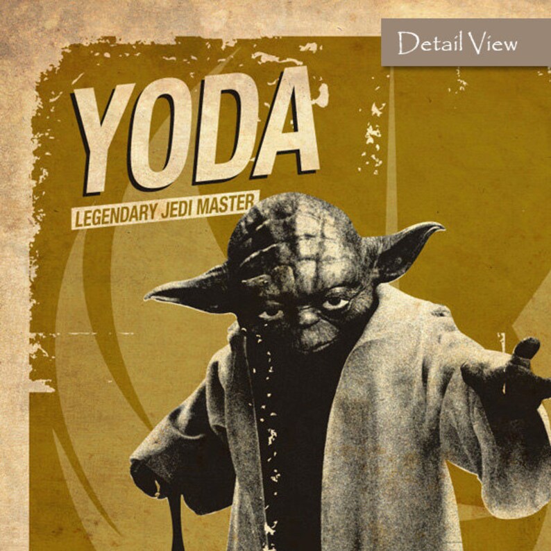 Star Wars Yoda Vintage Silhouette Poster Print - Etsy