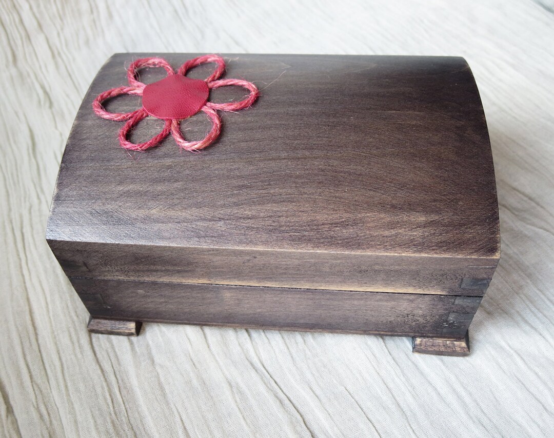 Grey Painted Wooden Box, Jewelry Box, Linden Wood Box, Natural Wood ...