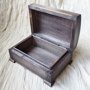 Grey Painted Wooden Box, Jewelry Box, Linden Wood Box, Natural Wood ...