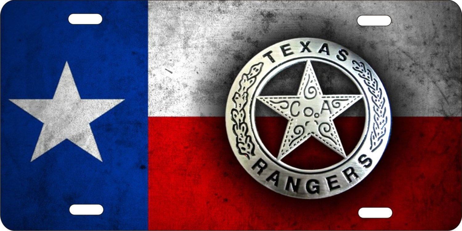 Texas Rangers Badge on a Vintage Texas Flag Personalized | Etsy