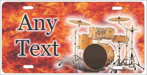 Drums Set Personalized Novelty Front License Plate Decorative | Etsy