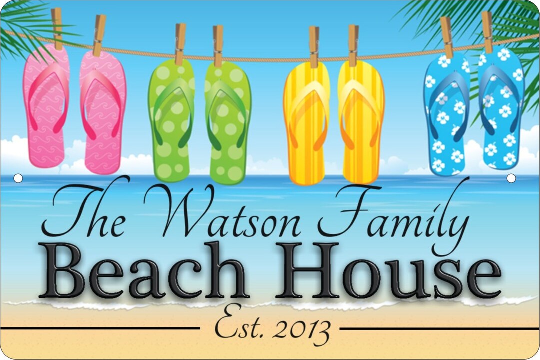 BEACH HOUSE Personalized Custom Made Decorative Aluminum Sign - Etsy