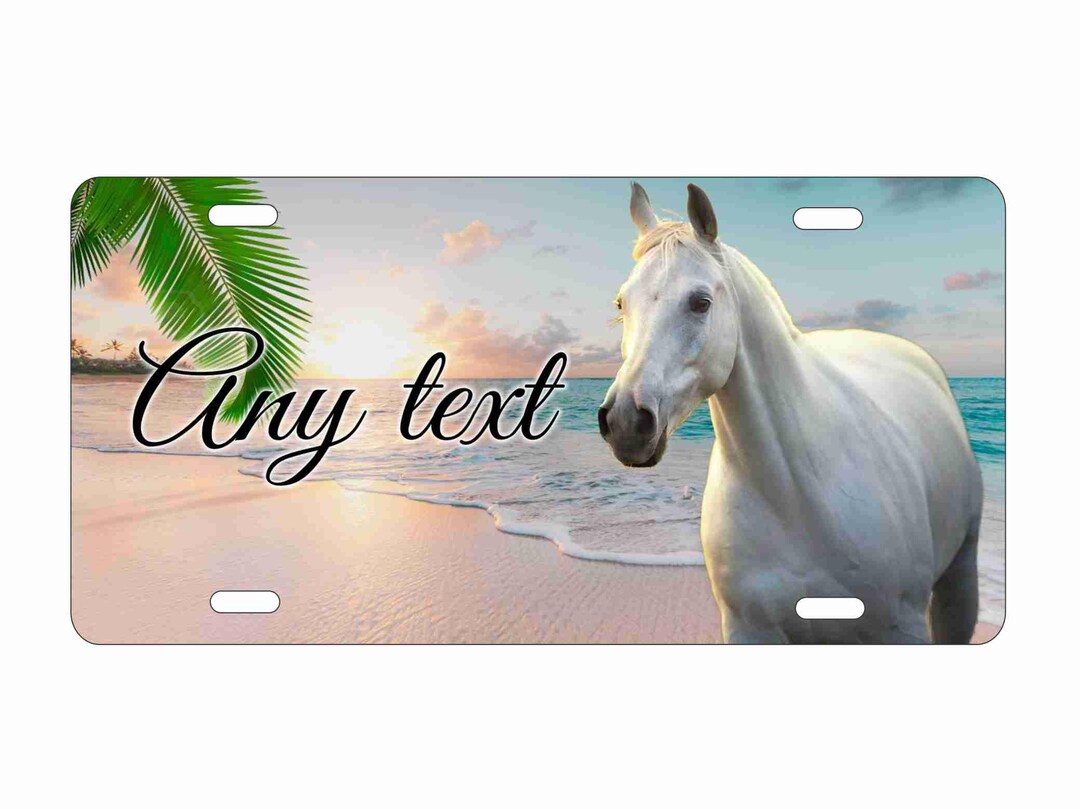 Customizable Beach Horse License Plate, Tropical Car Tag - Etsy