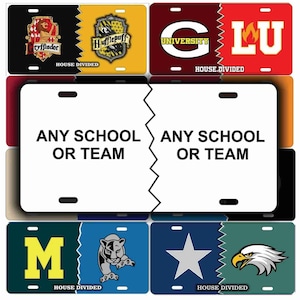 Personalized House Divided License Plate: Custom College/sports Teams ...