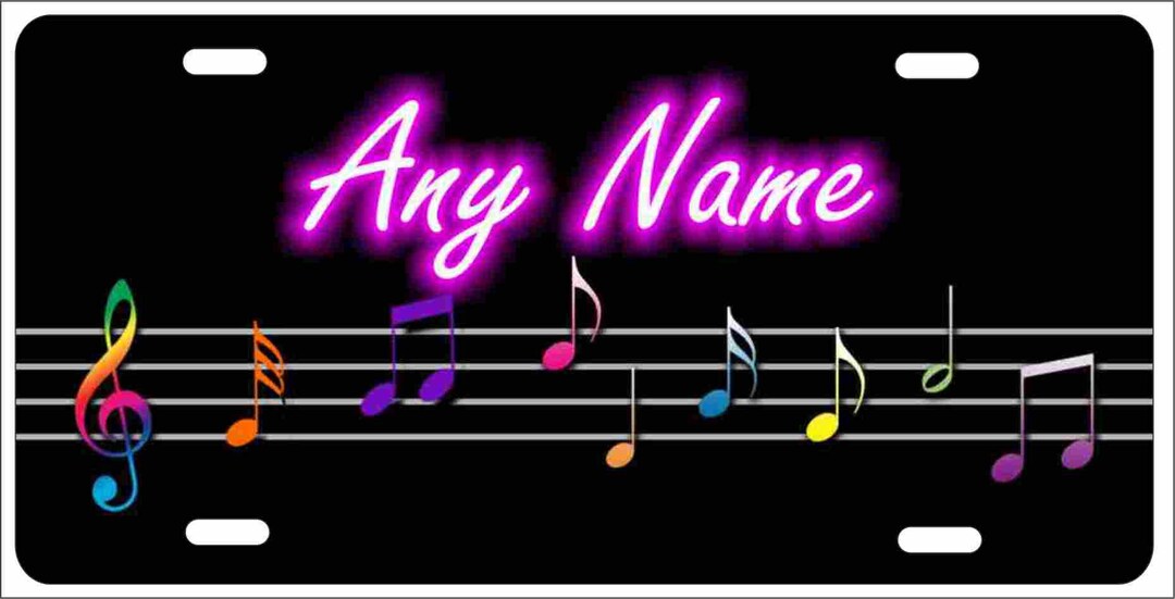 Music Notes Personalized Novelty Front License Plate Decorative Car Tag ...