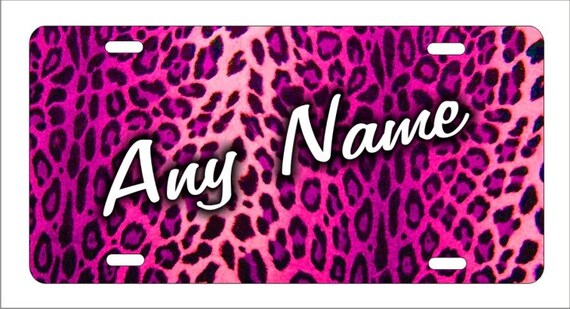 Pink Leopard Cheetah Pattern Personalized Novelty Front | Etsy
