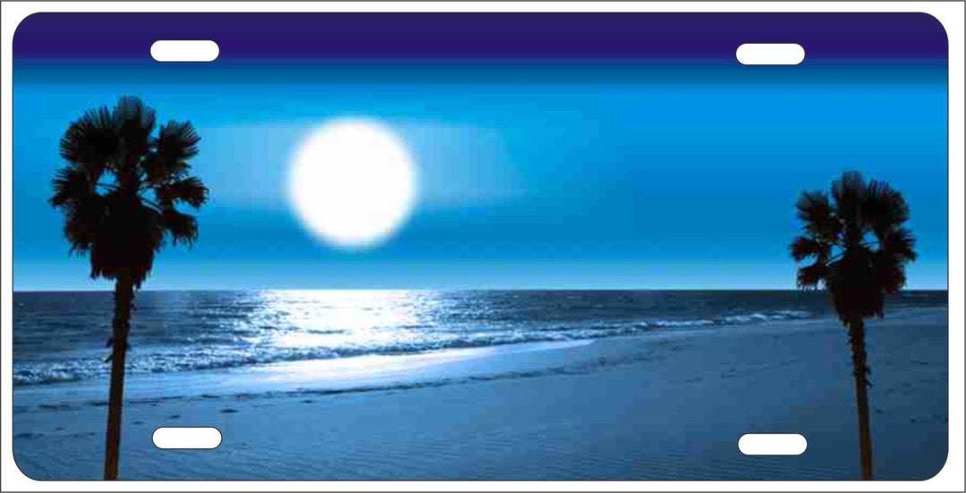 Blue Beach Scene Personalized Novelty Front License Plate Decorative ...