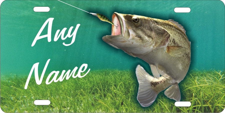 Bass Fishing Personalized Novelty Front License Plate Custom Decorative ...
