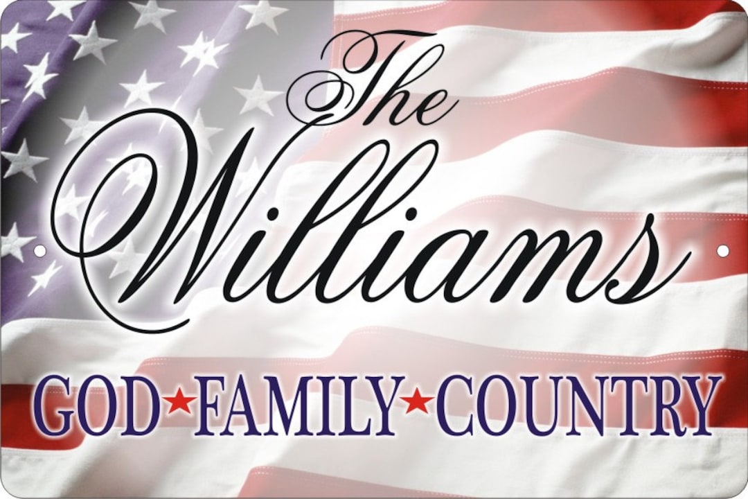 American Flag Family Sign God Family Country Patriotic Wall Decor ...