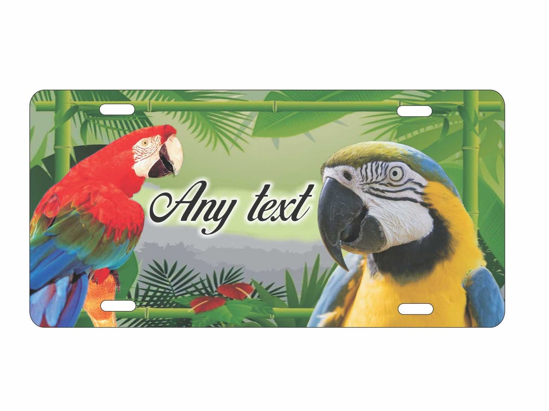 Tropical Parrot Macaw Personalized Novelty License Plate Decorative ...