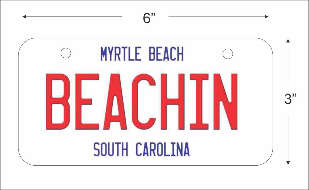 Beachin Mini License Plate for Bicycles, Bikes, Wheelchairs, Golf Carts ...