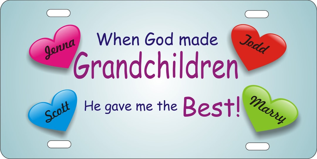 Personalized Grandparent License Plate, Custom Name Tag - Etsy